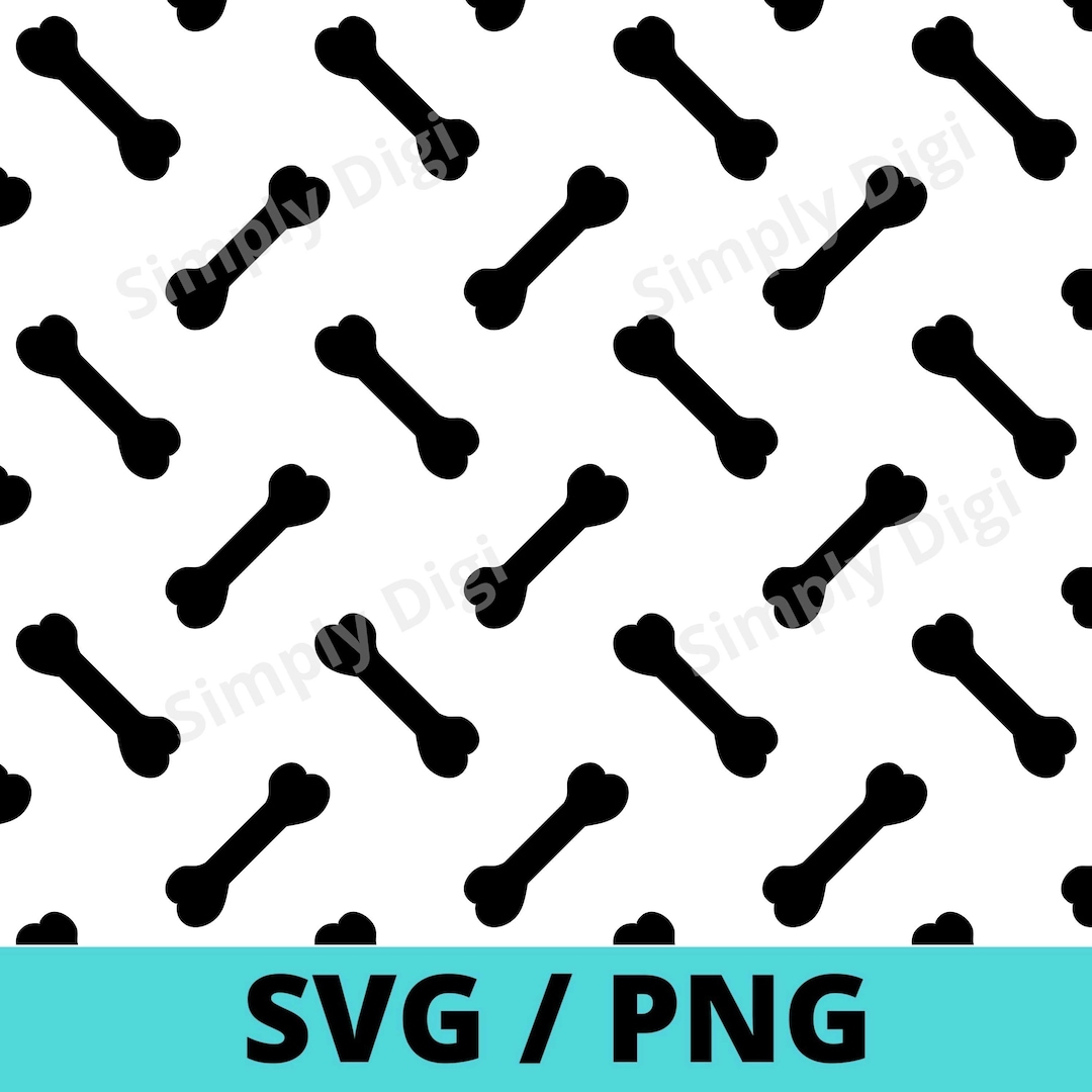 Dog Bone Bones Pet Pattern SVG PNG Instant Digital DIY Background File ...