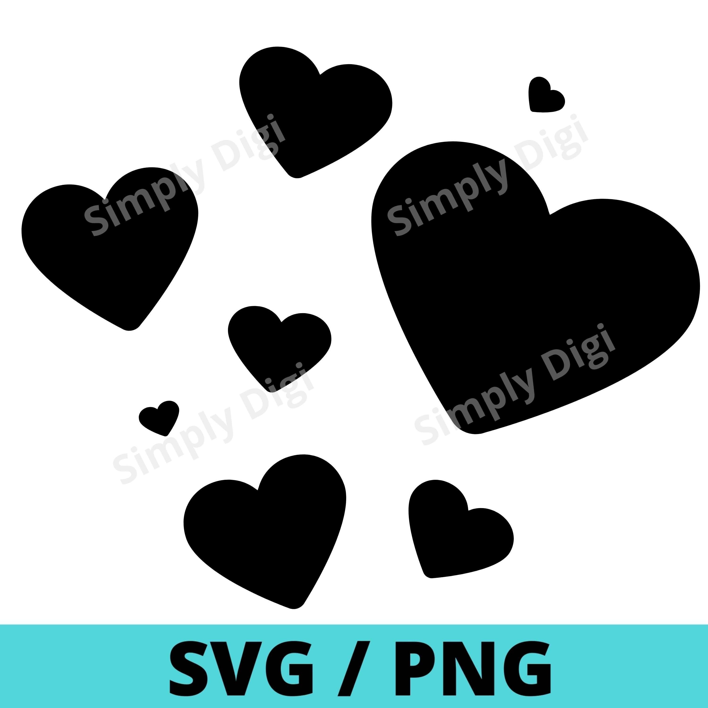 Love Heart Hearts Pattern SVG PNG Instant Digital DIY | Etsy