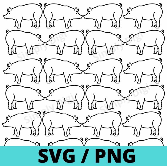 Pig Pigs Pork Piglets Farm Animal Patterns Baby Outline - Etsy