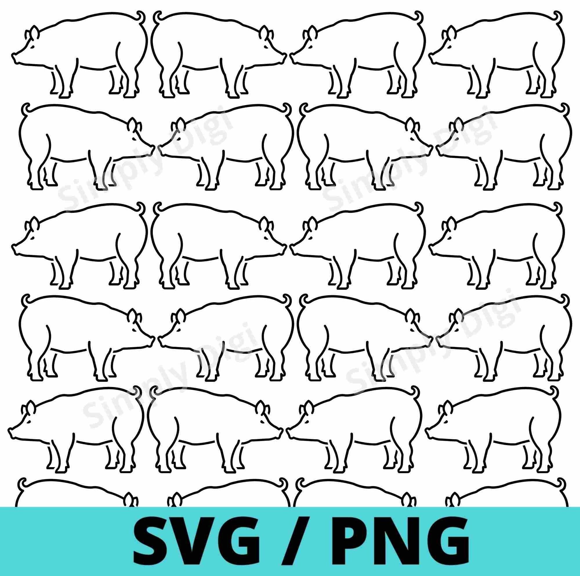 Pig Pigs Pork Piglets Farm Animal Patterns Baby Outline - Etsy
