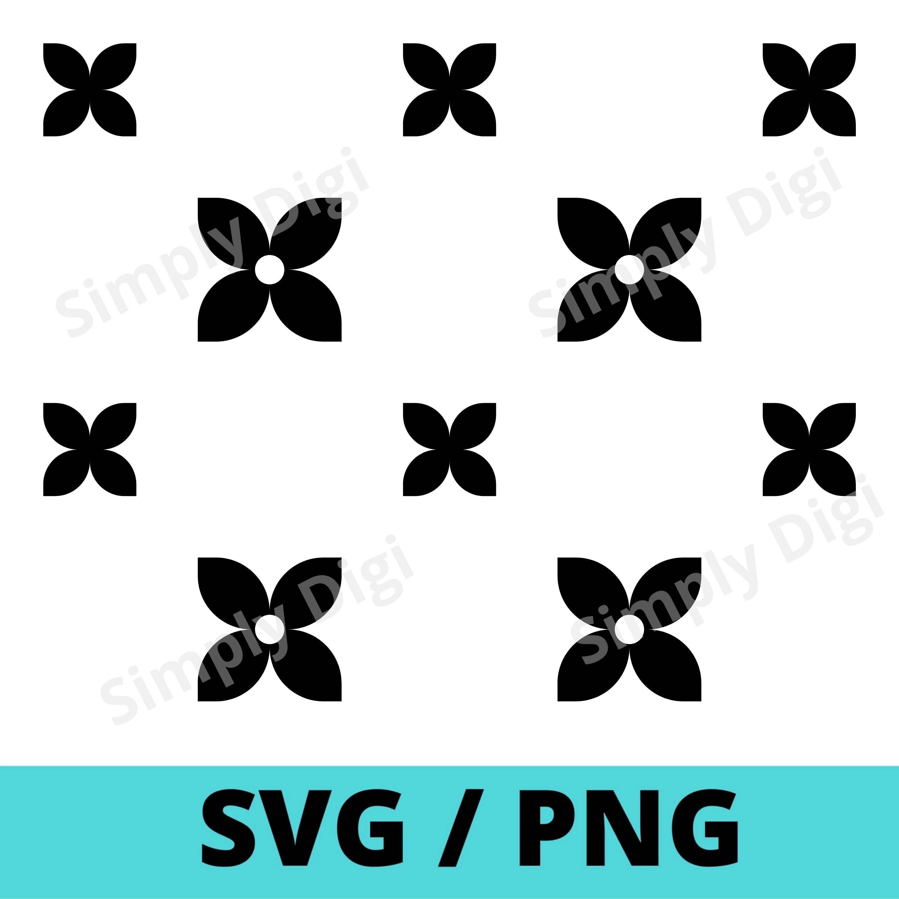 Floral Flower Cross Shape Print Pattern SVG PNG Instant | Etsy