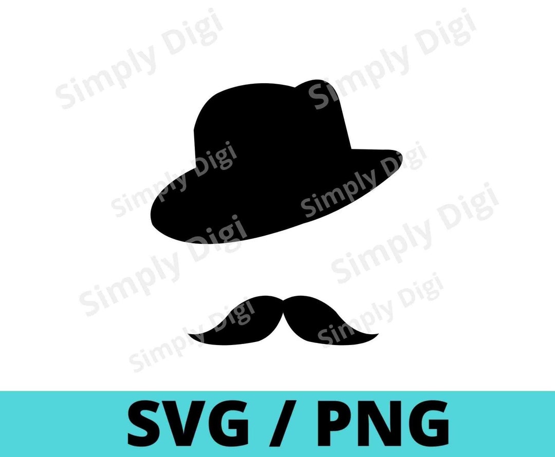 MOUSTACHE Moustache Bowl Hat Shape SVG PNG Top Hats Fashion Seamless ...