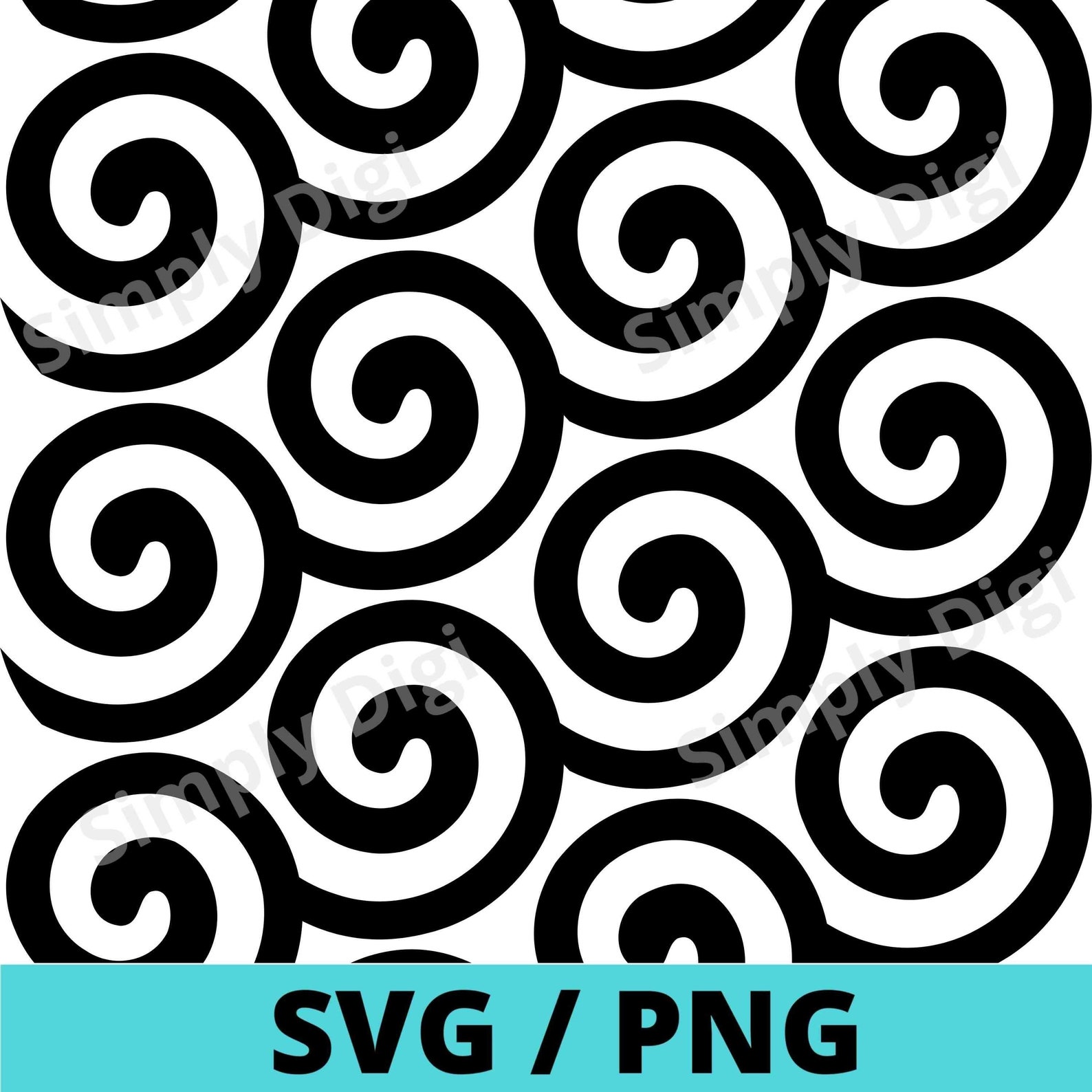 Twirl Whirl Swirl Circle Swirly Round Wiggle Squiggle Pattern - Etsy