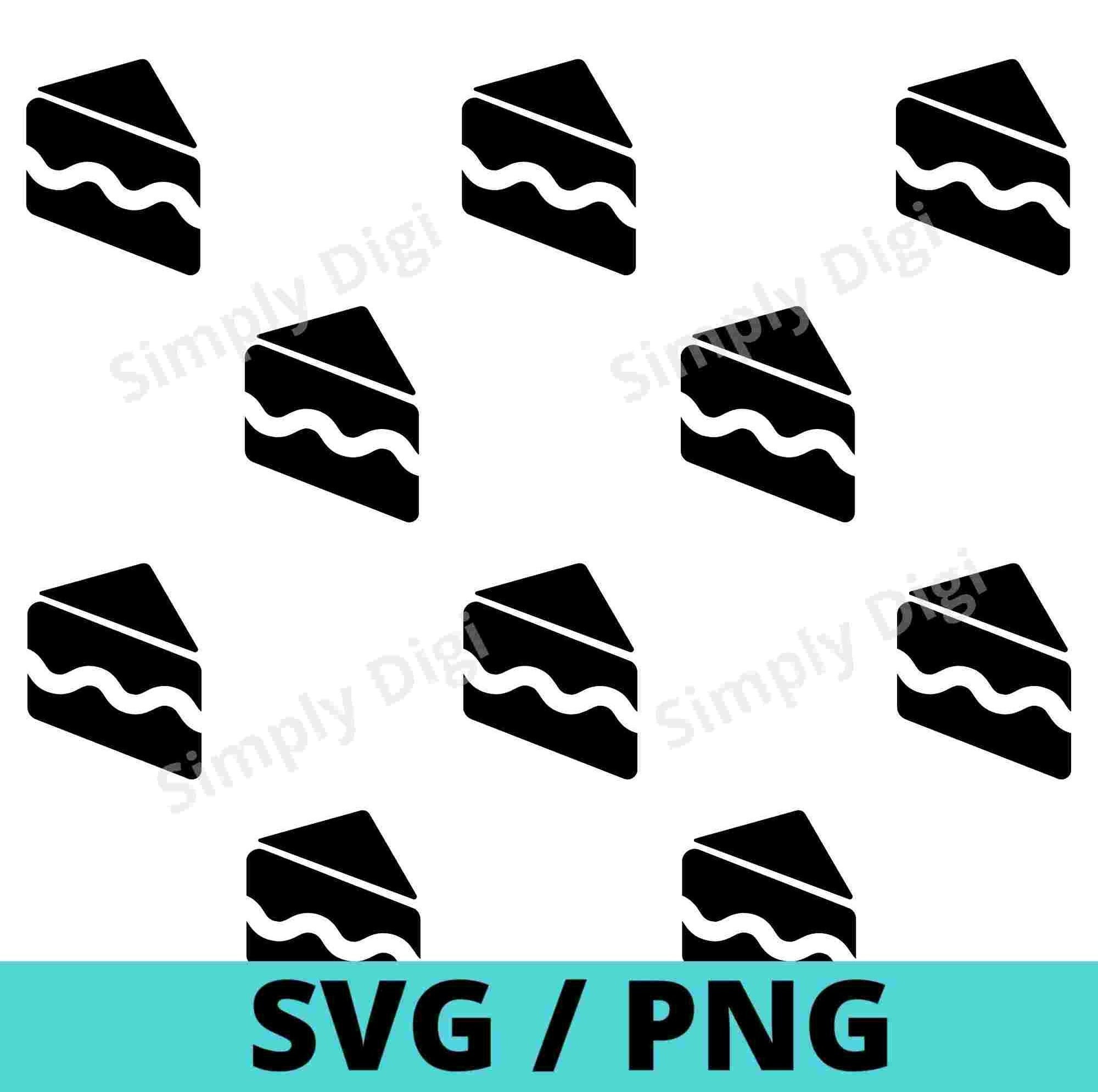 Birthday Cake Shape Triangle Cakes Piece Candles SVG PNG | Etsy