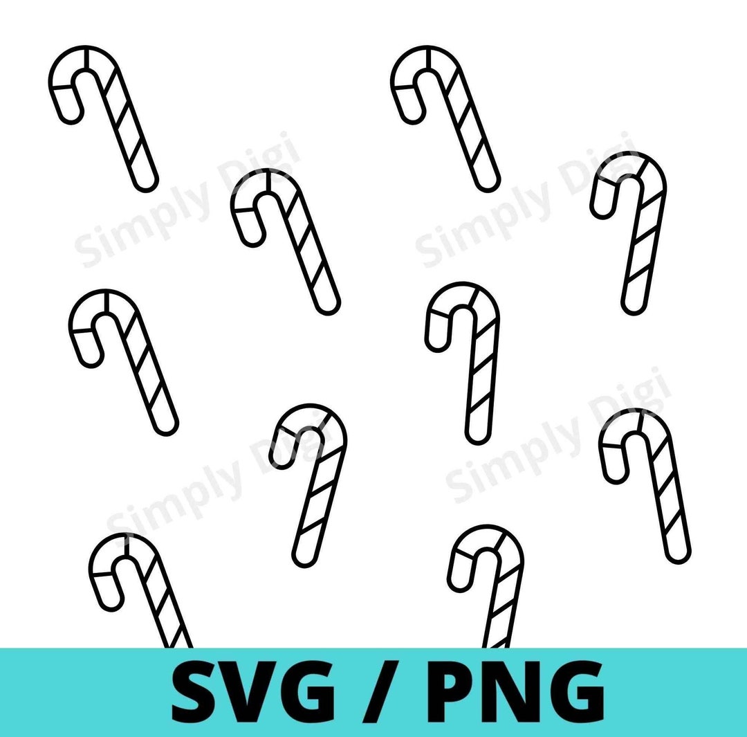 Christmas Candy Cane Pattern SVG PNG Digital Tree Background Clipart ...