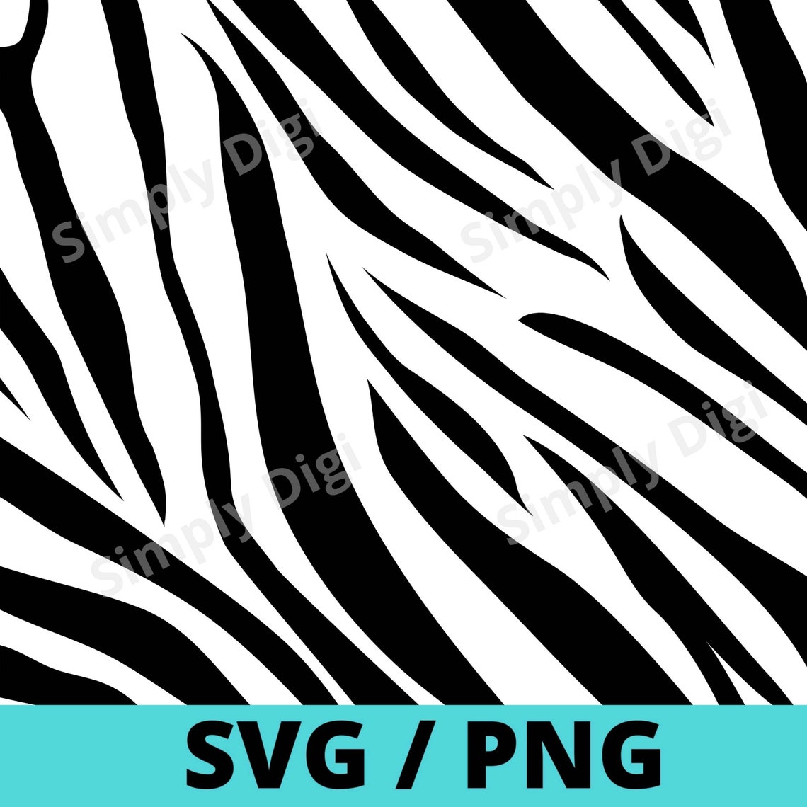 ZEBRA Animal Stripes Print Pattern SVG PNG Pattern Instant - Etsy