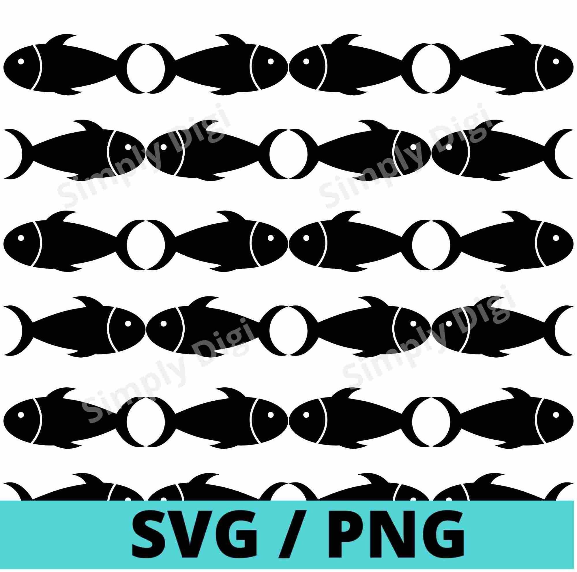 Fish Kissing Silhouette Shape Scale Cut File Ocean Animal | Etsy