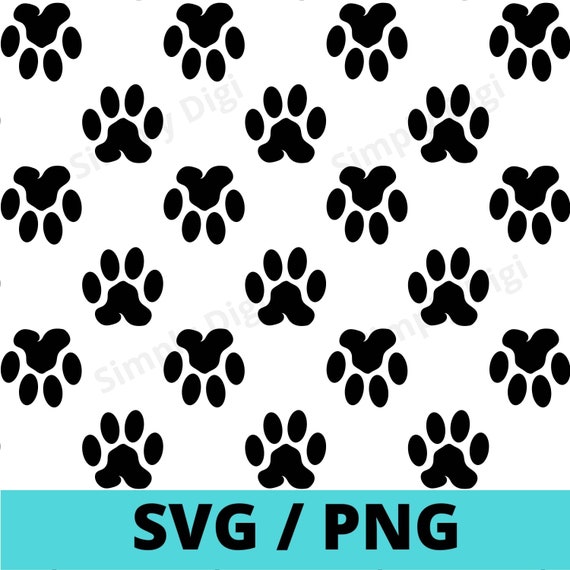 Dog Paw Svg Png Cat Paw Print Pattern Paws Instant Digital - Etsy
