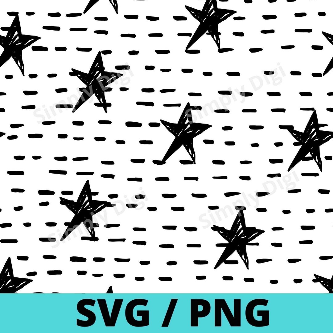 Dotted Line Star Sky Lines Starry Pattern SVG PNG Instant Digital ...
