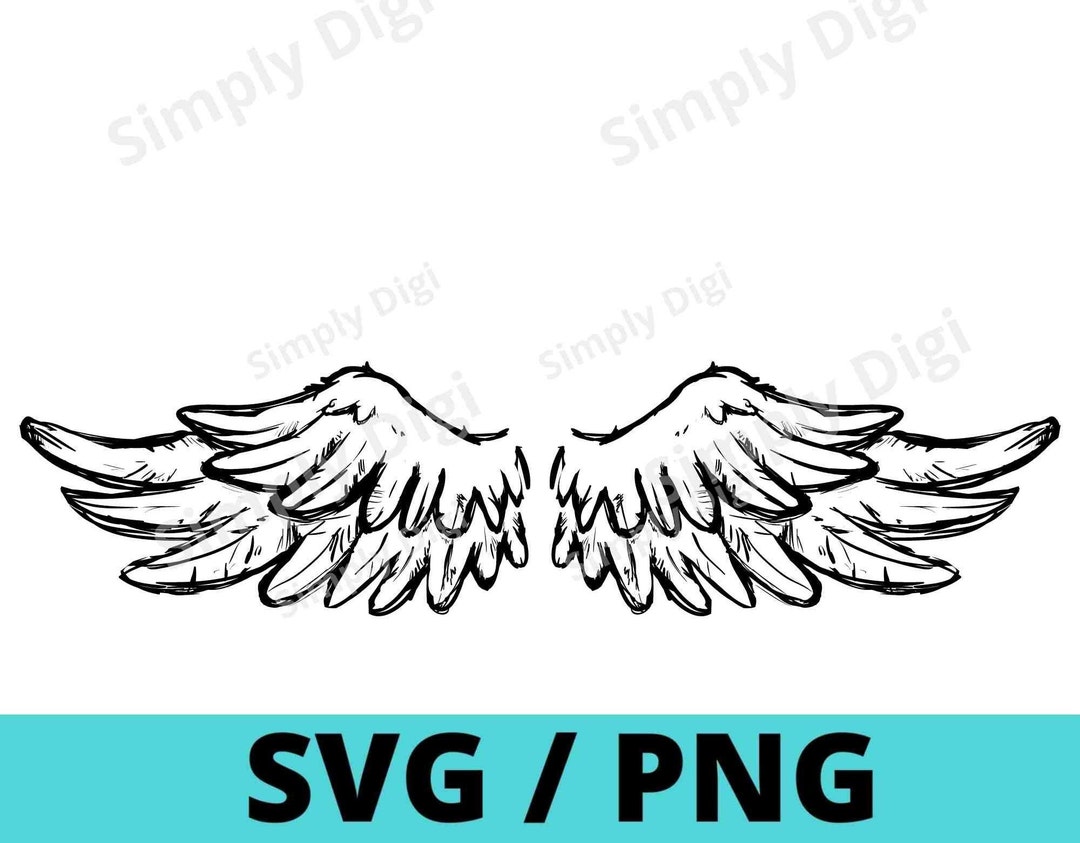 Wings Angel Outline Devil Wing Shape Shapes Flying Angels Cut File SVG ...