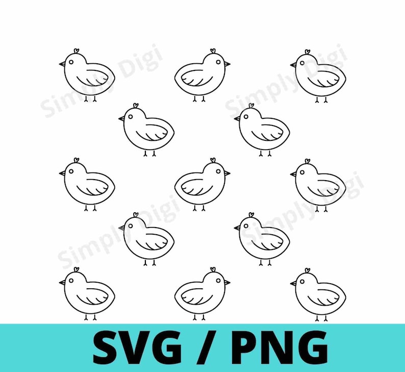 Chick Baby Chicken SVG PNG Hen Hens Rooster Animal Patterns - Etsy