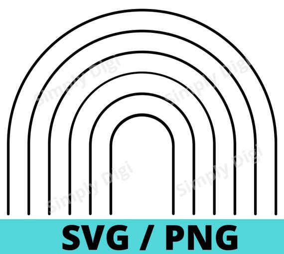 Rainbow Curved Lines Line Round Sky Nursery Pattern SVG PNG - Etsy