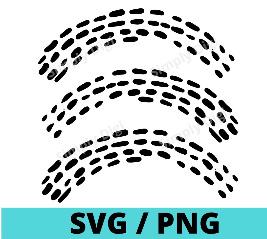 Polkadot Dot Spot Curved Dotted Line Rainbow Pattern SVG PNG Instant ...