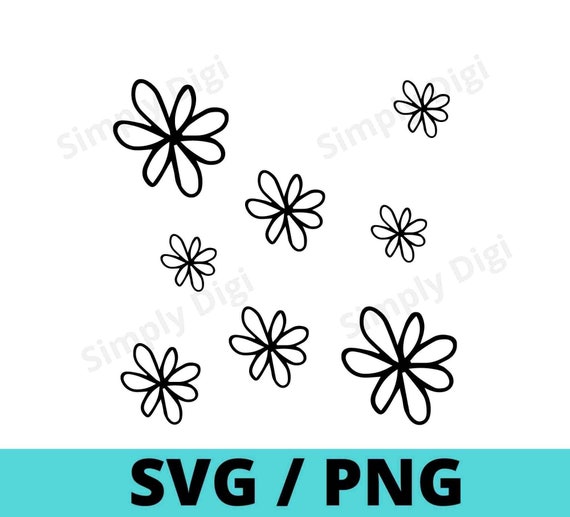 Floral Flower OUTLINE Daisy Wildflower Shape Print Pattern SVG - Etsy