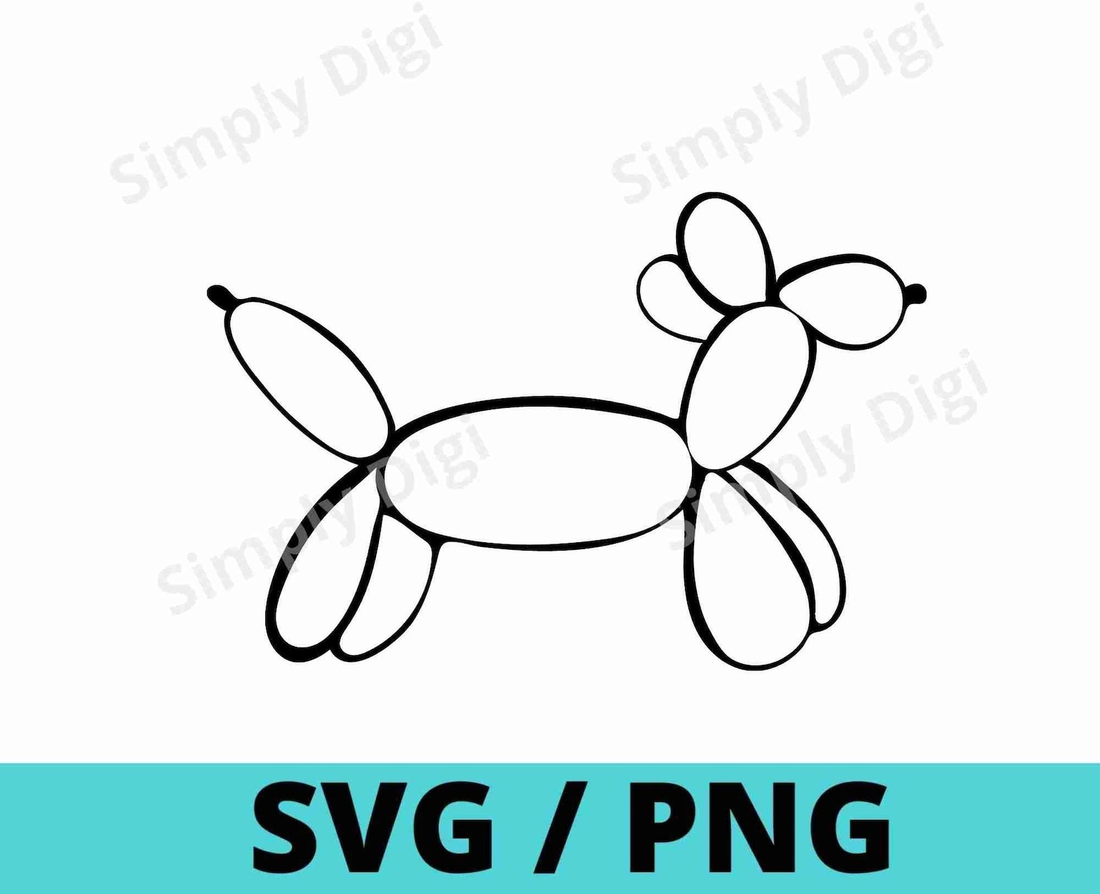 Balloon Dog Shape Outline Cut File Dogs Cartoon Balloons - Etsy