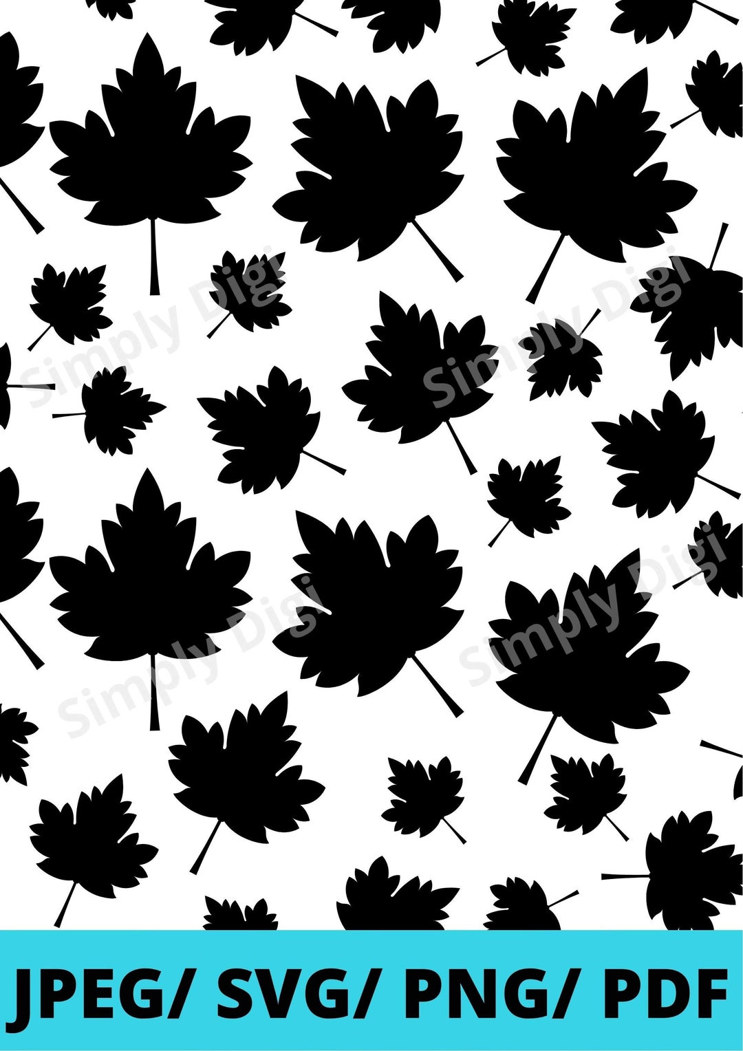 Leaf Autumn Fall Leaves Print SVG PNG JPEG Pdf Instant Digital ...