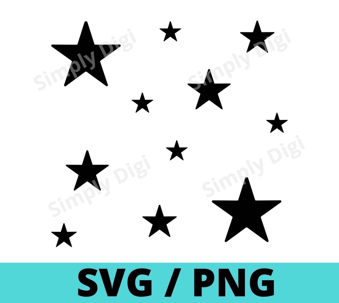 Large Starry Sky Stars Pattern SVG PNG Instant Digital Background File ...