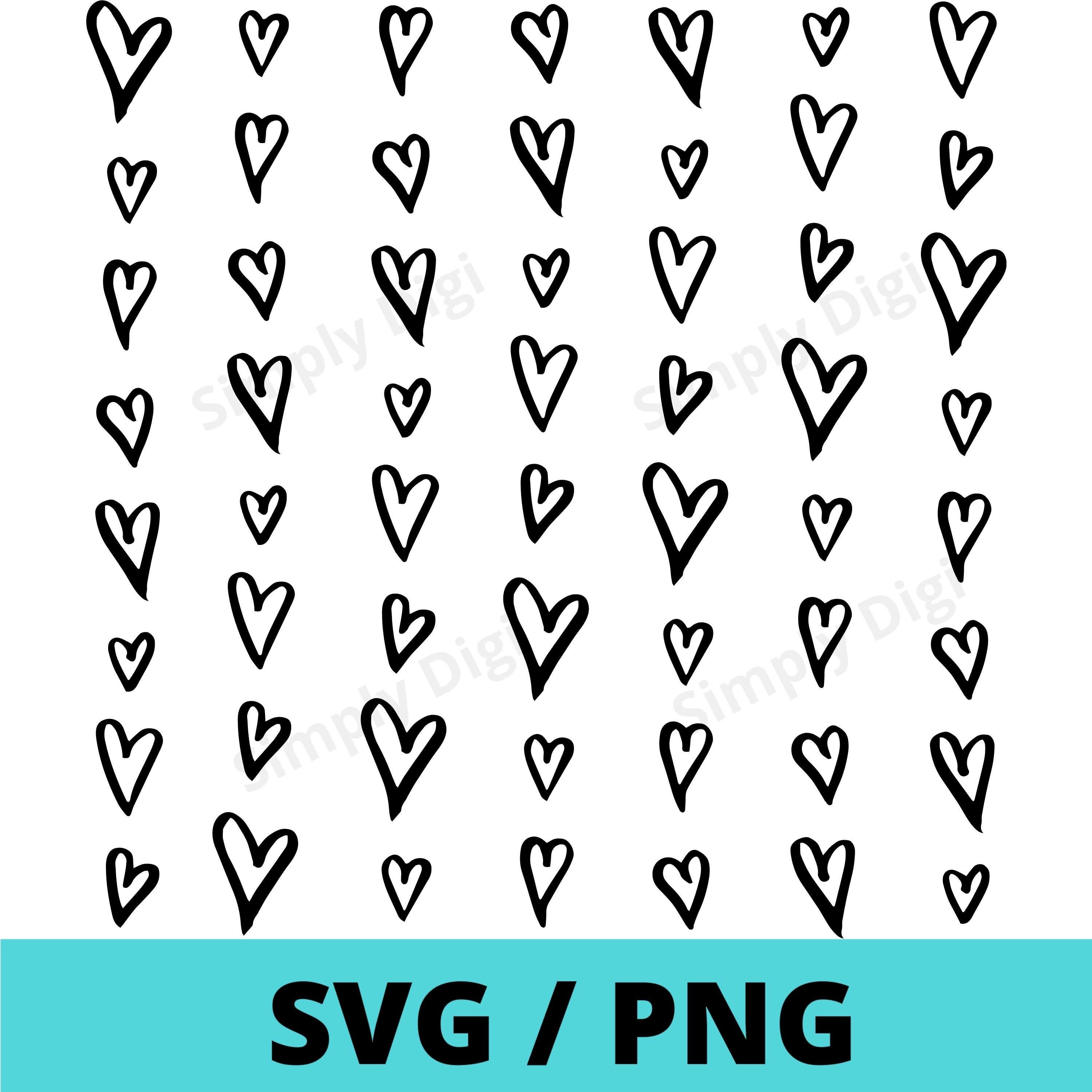 Love Heart Hearts Pattern SVG PNG Instant Digital DIY - Etsy