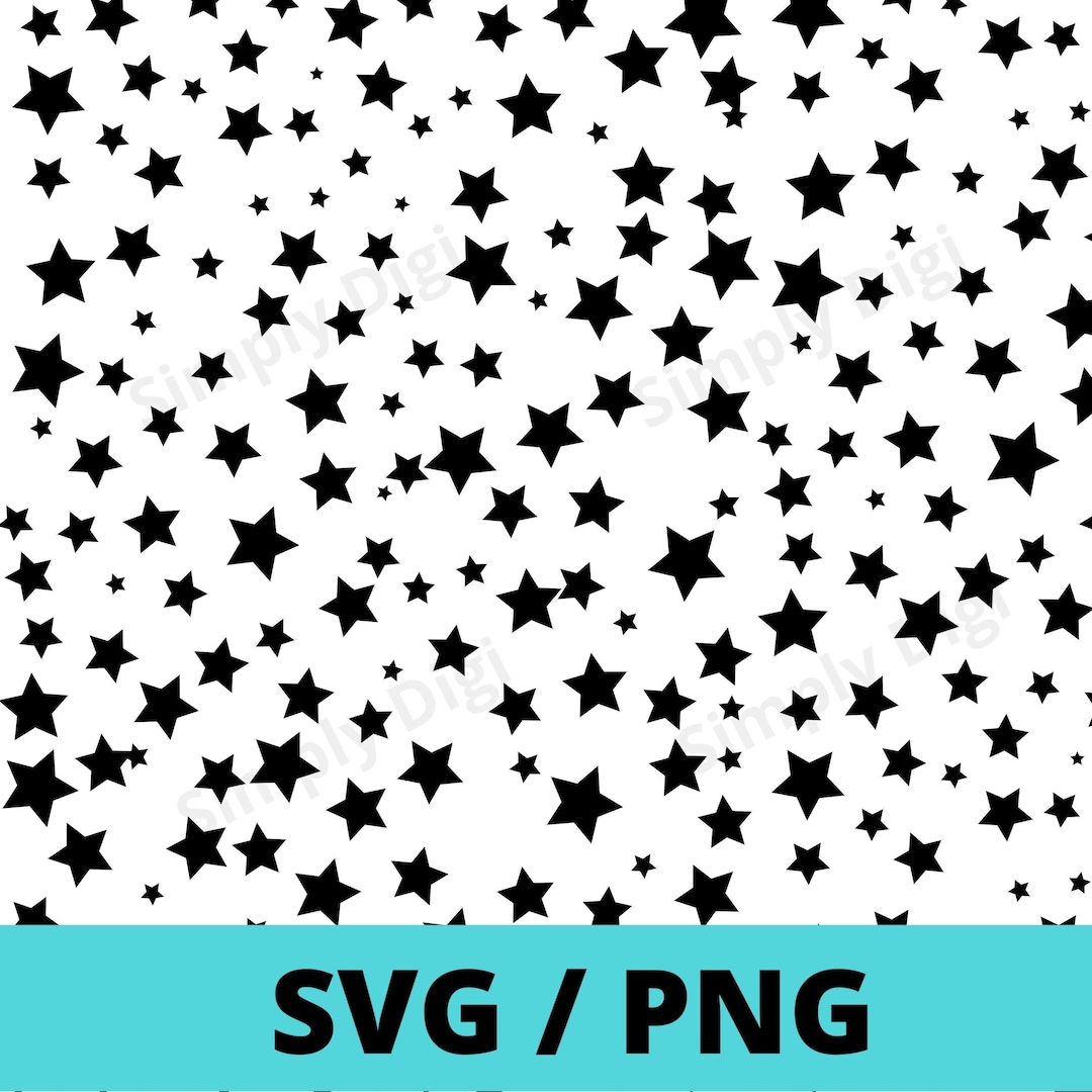 Starry Sky Stars Pattern SVG PNG Instant Digital Background File ...