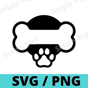 Paw Bone SVG PNG Bones Paws Clipart Clip Art Print Vector Pattern Pet ...