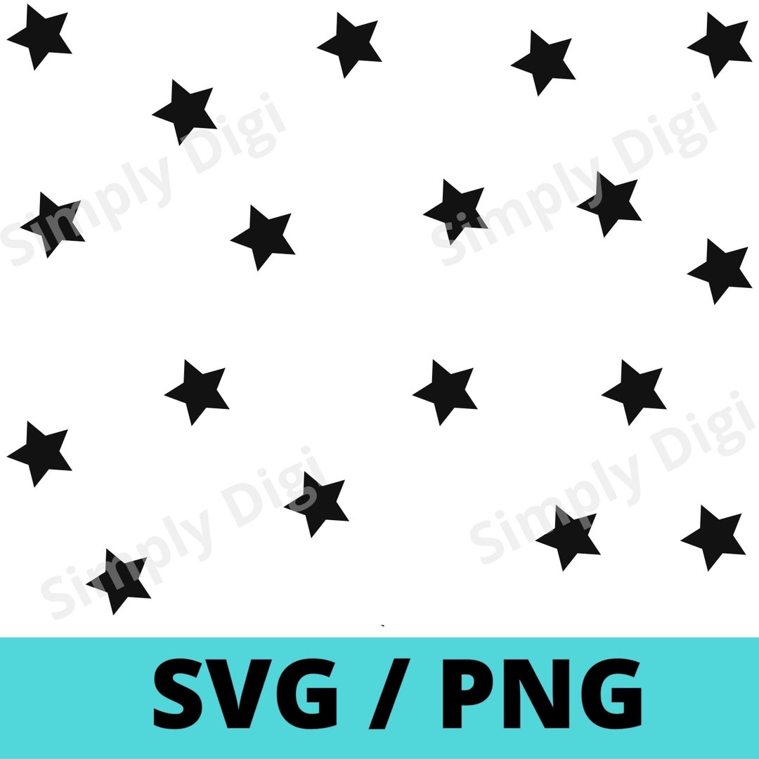 Stars Big Large Starry Sky Pattern SVG PNG Instant Digital Background ...