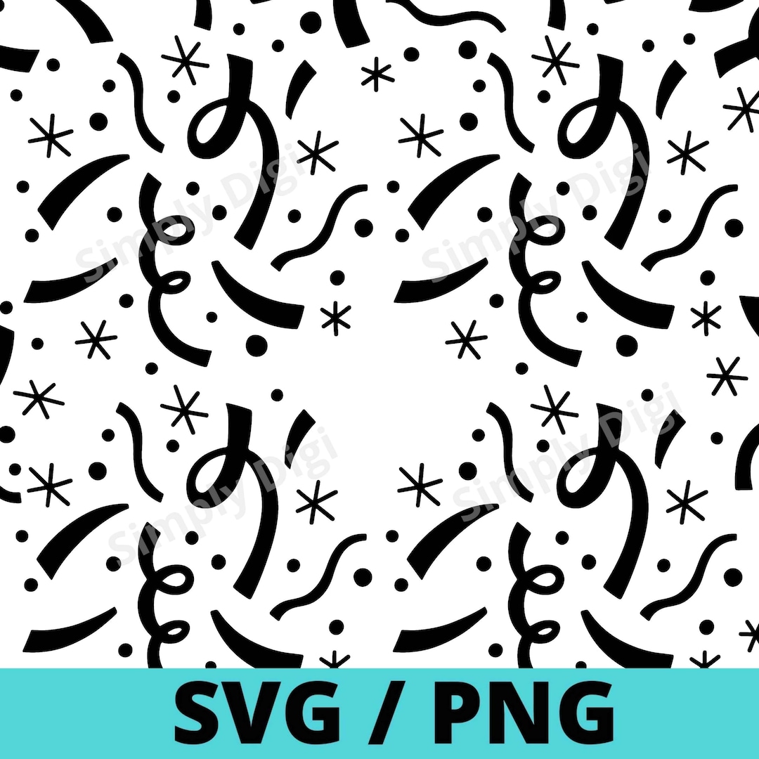Streamers Clipart Black And White