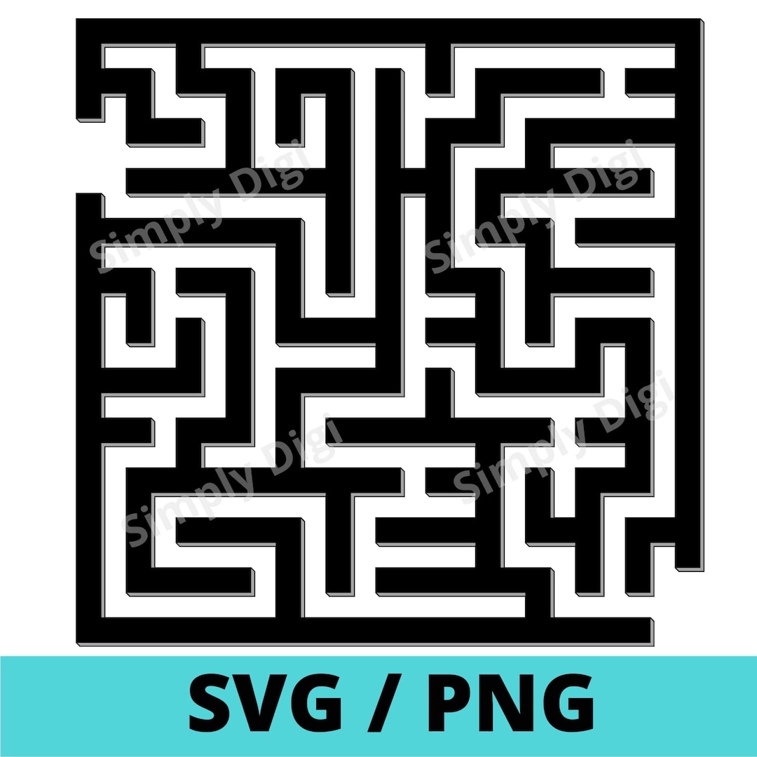 3D MAZE Square Puzzle Print SVG PNG Instant Digital Background File ...