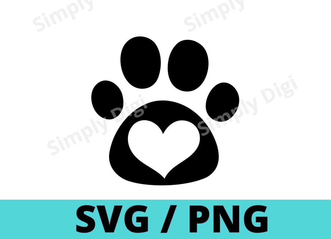 Paws Heart SVG PNG Clipart Clip Art Print Vector Pattern Pet Pets ...