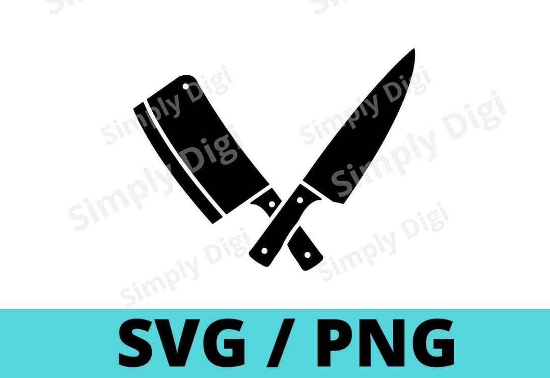 Kitchen Knives Knife Cutlery Cleaver SVG PNG Butcher Clip Art Shape ...