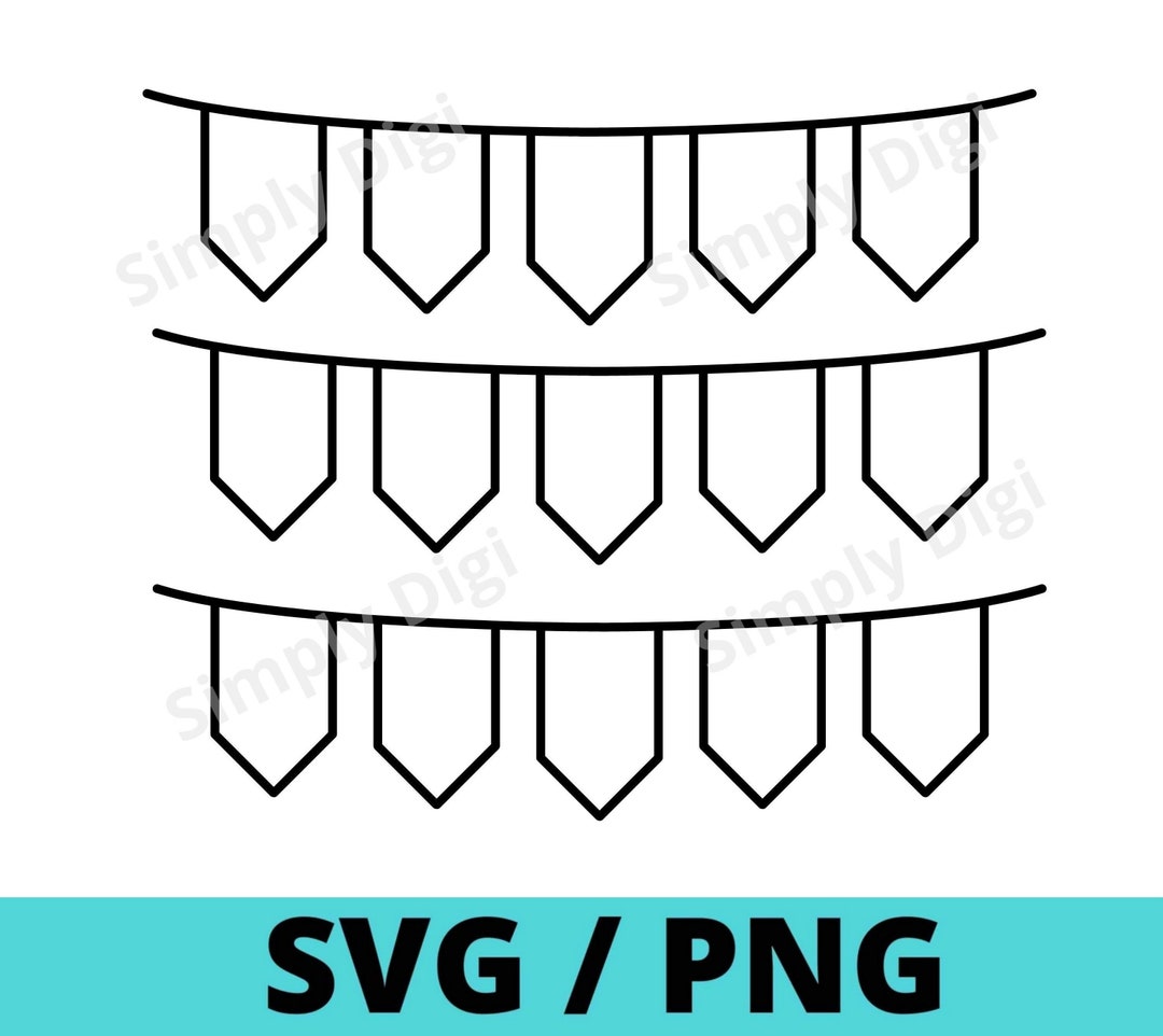 Bunting Black Flags Flag Square Lines Zigzag Shape Pattern SVG PNG ...