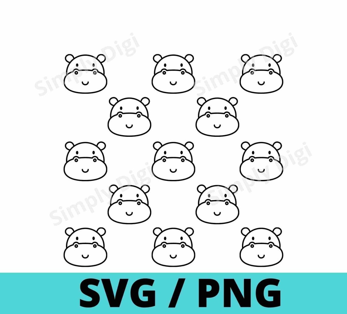 Hippo Svg Pattern Svg Hippo Animal Svg Zoo Svg Safari Animals - Etsy