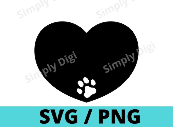 Heart Paw Paws SVG PNG Paw Print Hearts Footprints Clip Art - Etsy