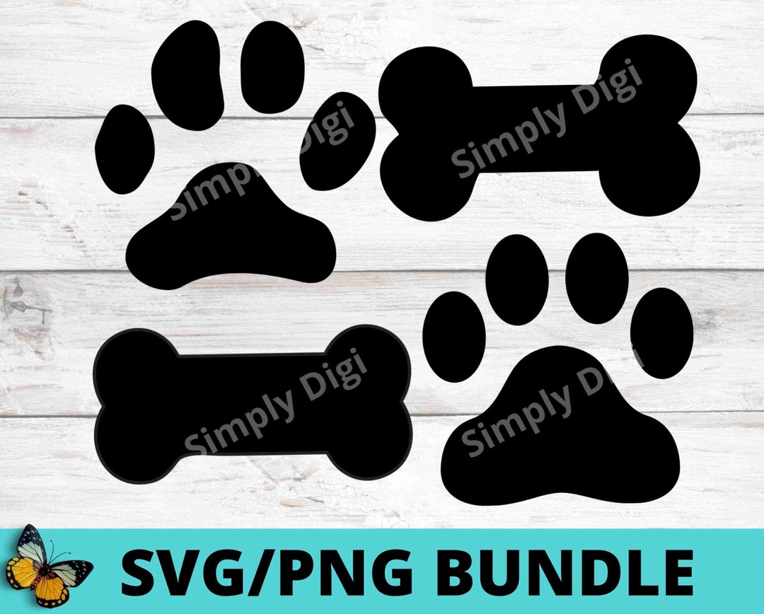 Dog Bone Bones Paws Pet Pattern SVG PNG Instant Digital DIY Background ...