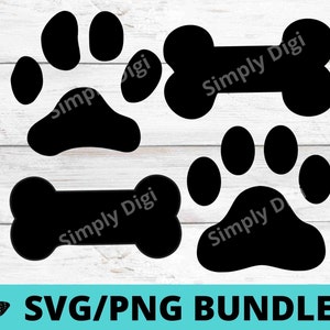 Dog Bone Bones Paws Pet Pattern SVG PNG Instant Digital DIY Background ...