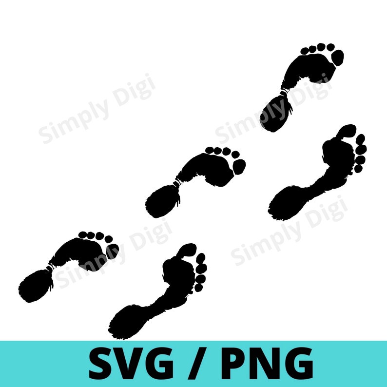 Feet Adult Sand Footprint SVG PNG Toe Toes Foot Feet Beach - Etsy