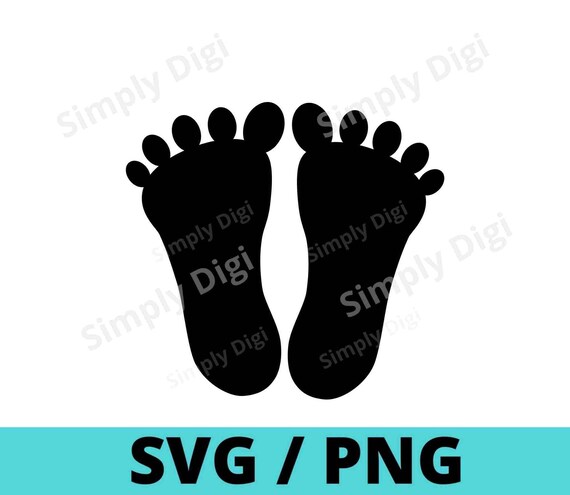 Feet Foot FOOTPRINTS Black Stencil Footprint Toe Beach SVG PNG - Etsy