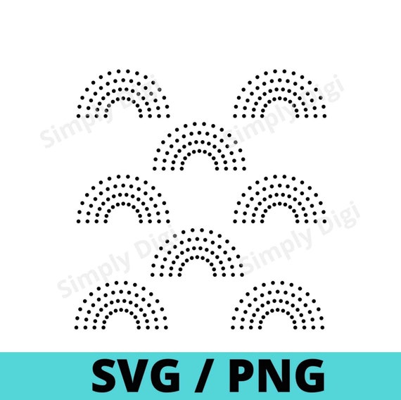 Rainbow Polkadot Dot Spot Curved Dotted Line Pattern SVG PNG | Etsy