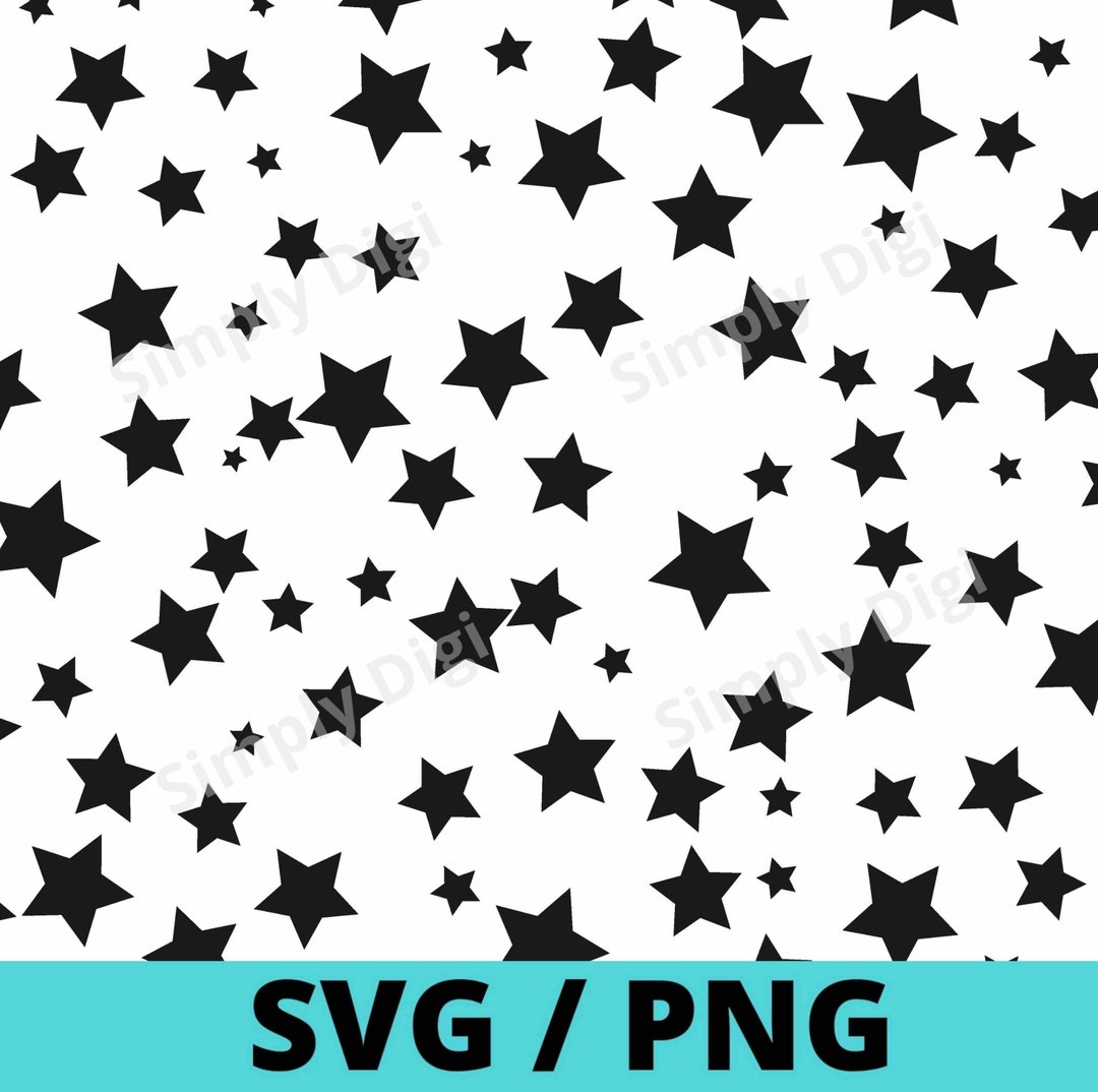 Starry Sky Stars Pattern SVG PNG Instant Digital Background File ...