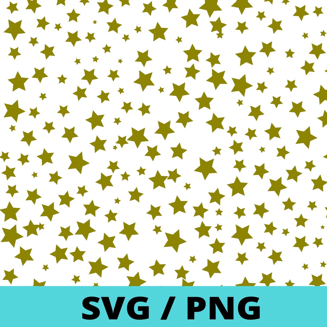 GOLD Starry Sky Stars Pattern SVG PNG Instant Digital Background File ...