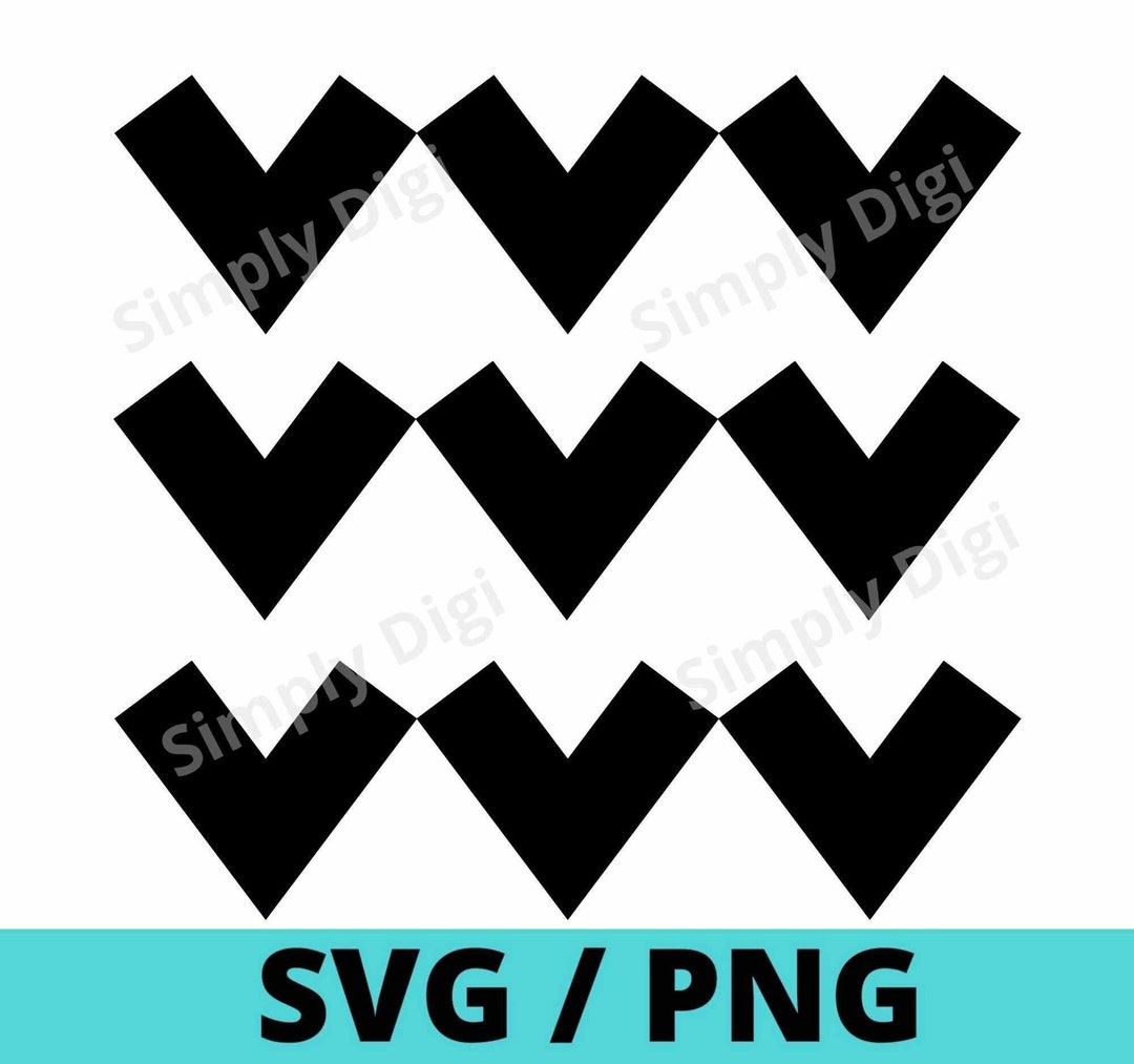 Arrows Arrow Vee Shape SVG PNG Filled Downward Zigzag Black Print ...