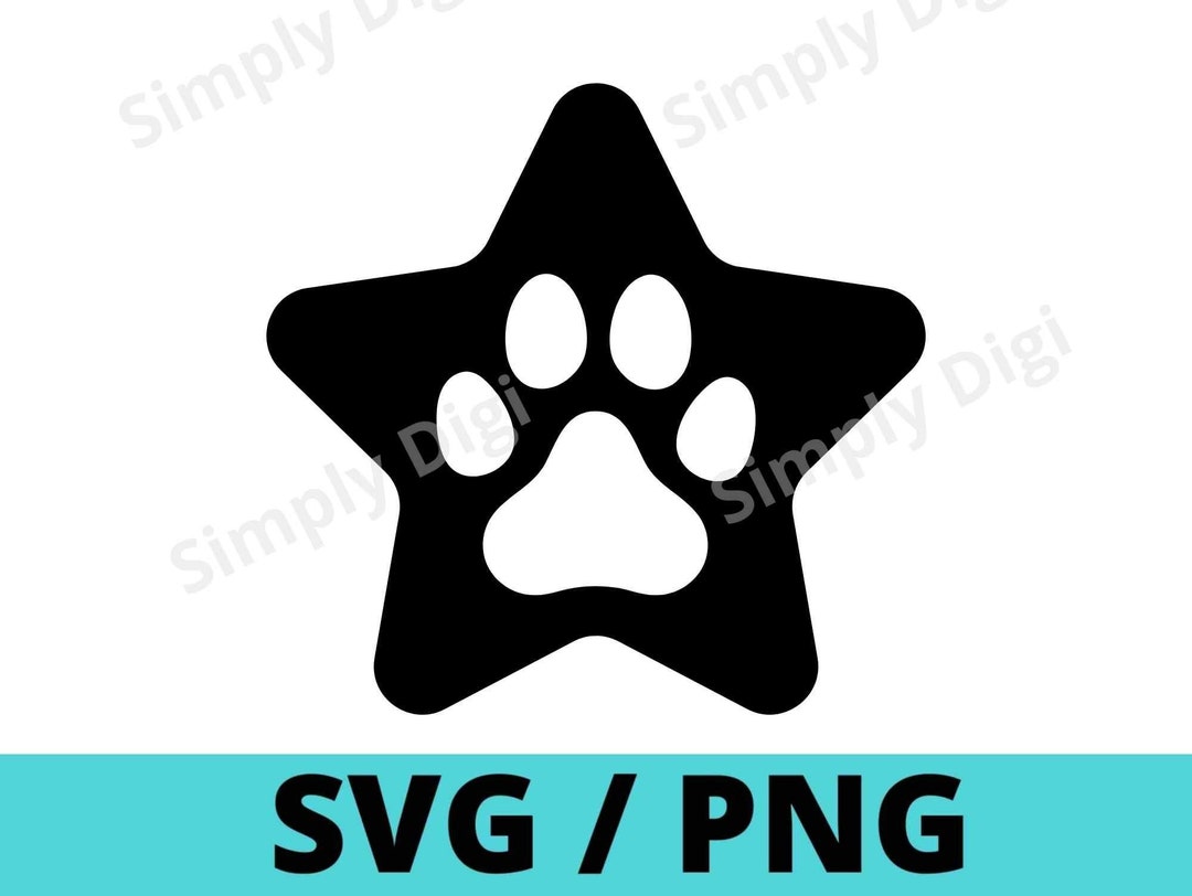 Paw Paws Star SVG PNG Stars Paw Prints Print Footprint Art Pet Dog ...