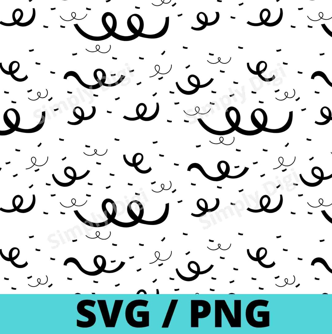 SQUIGGLE Confetti Party Streamer Birthdays SVG Star Polkadot Pattern ...