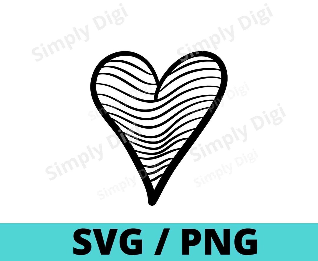 Heart Hearts Shape Shapes Clip Art Lines Pattern SVG PNG Digital ...