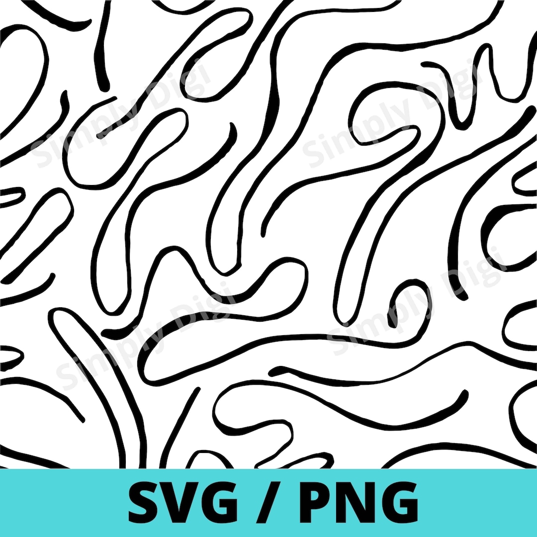 Scribble Wiggle Squiggle SWIRL Party Streamer Birthday Pattern SVG PNG ...