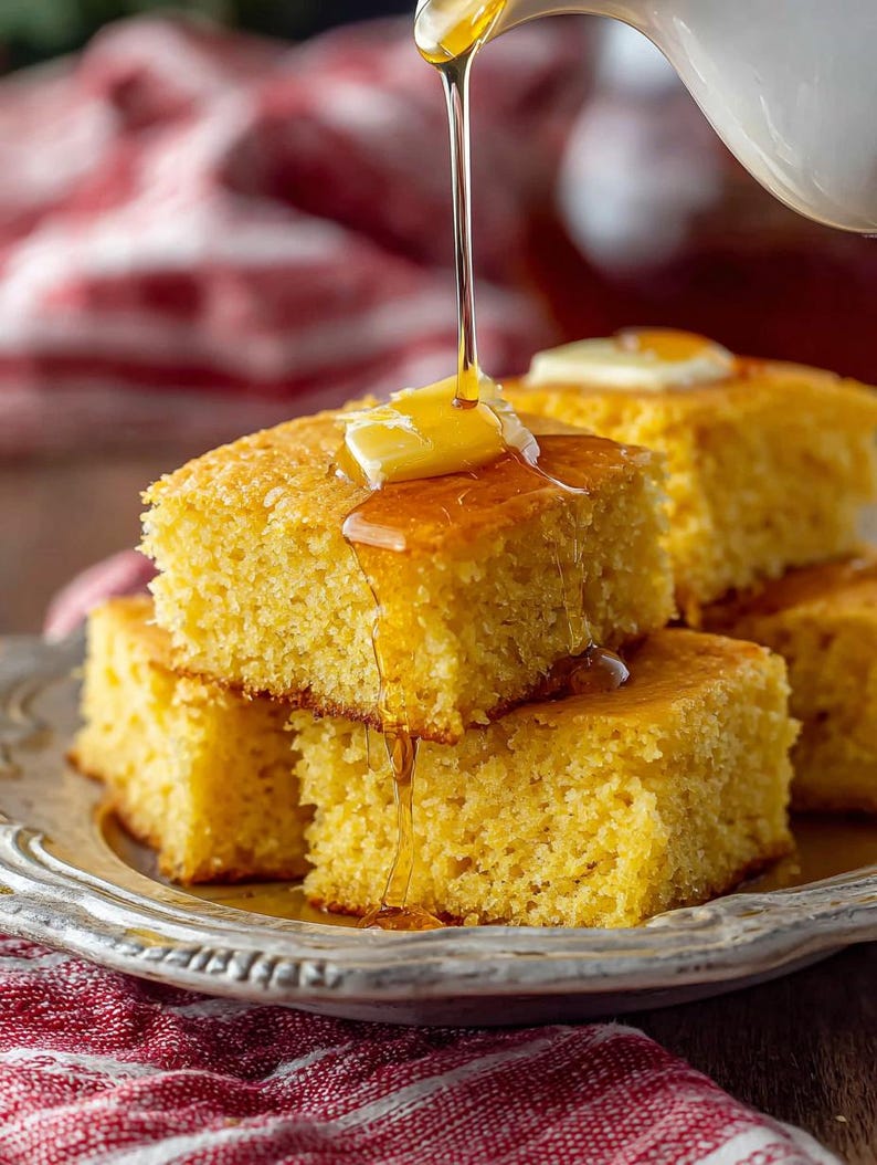 Honey Butter Cornbread Recipe PDF | Moist Sweet Cornbread | Southern ...