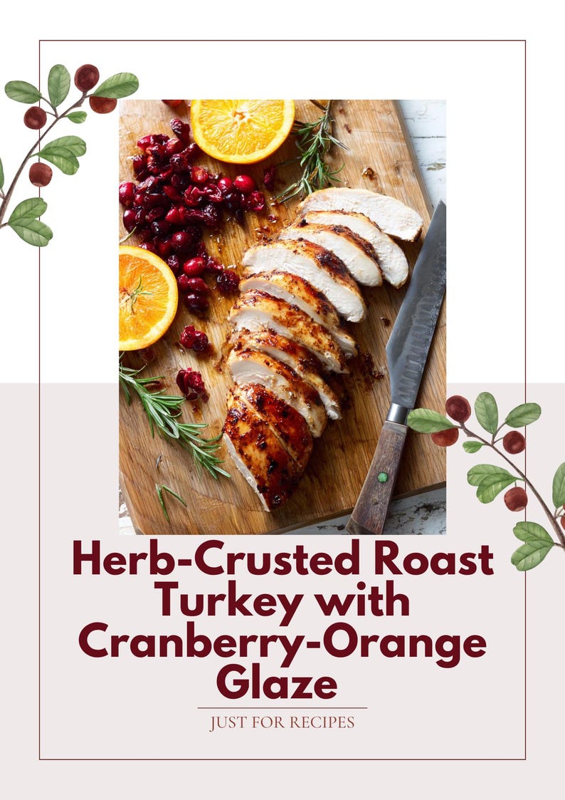 Herb Crusted Turkey Recipe PDF – Thanksgiving Dinner Digital Download ...
