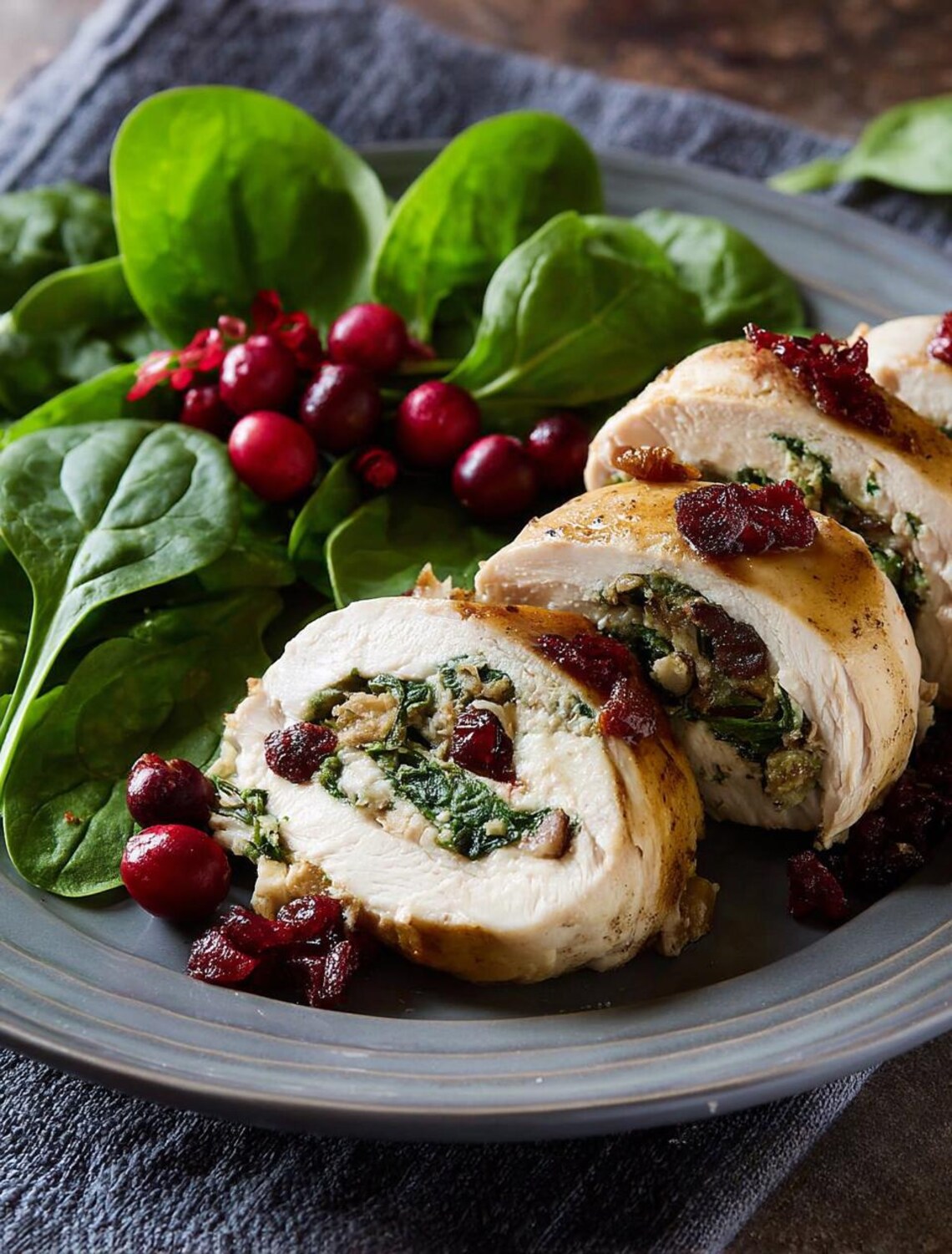 Spinach & Cranberry Stuffed Chicken Recipe | Elegant Dinner Recipe PDF ...