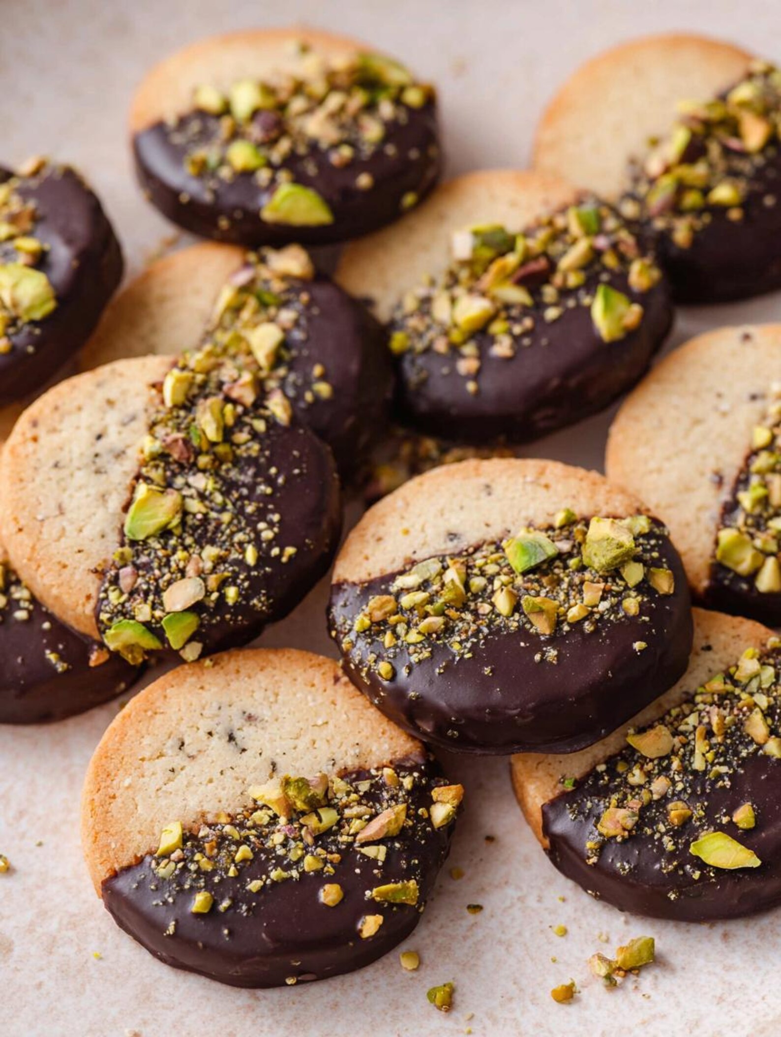 Pistachio Shortbread Cookies Recipe PDF | Chocolate-dipped Cookie ...