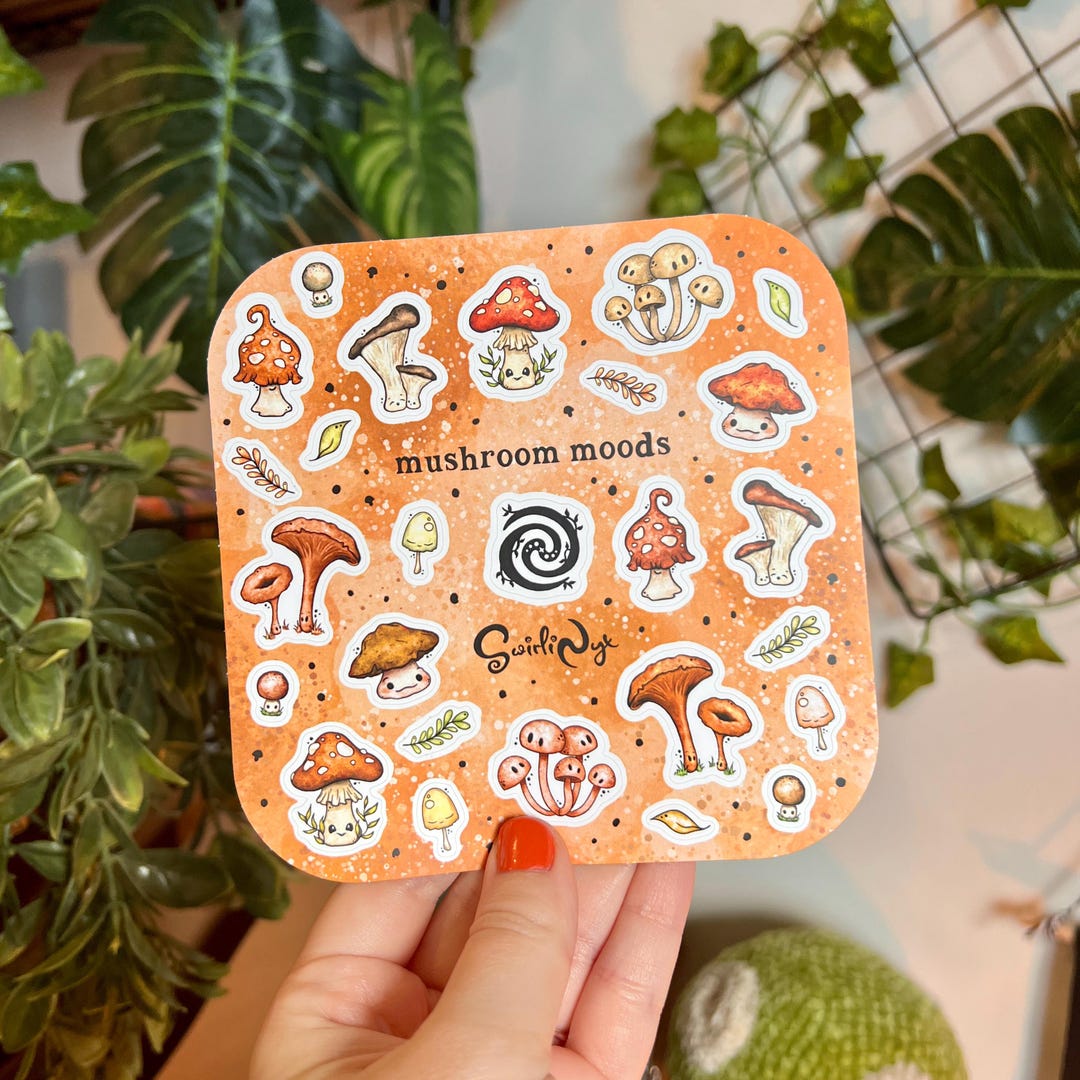 Natural Mushroom Moods Sticker Sheet | Toadstool Stickers | Fungi ...