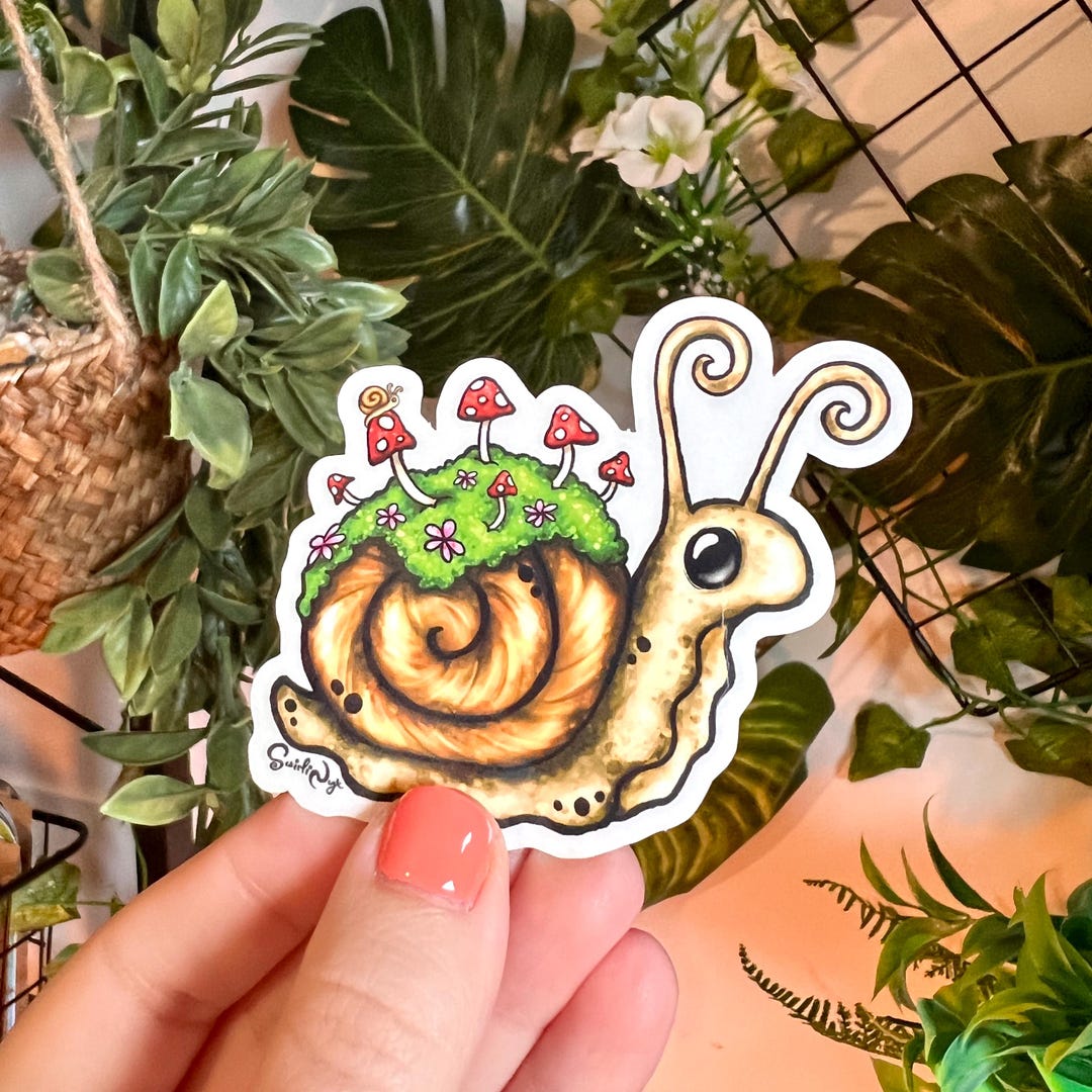Sadie Snail Clear Sticker | Kawaii Bug Sticker | Garden Sticker | Die ...